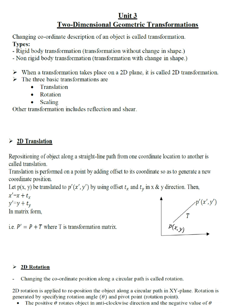Unit 3 | PDF | 2 D Computer Graphics | Elementary Geometry