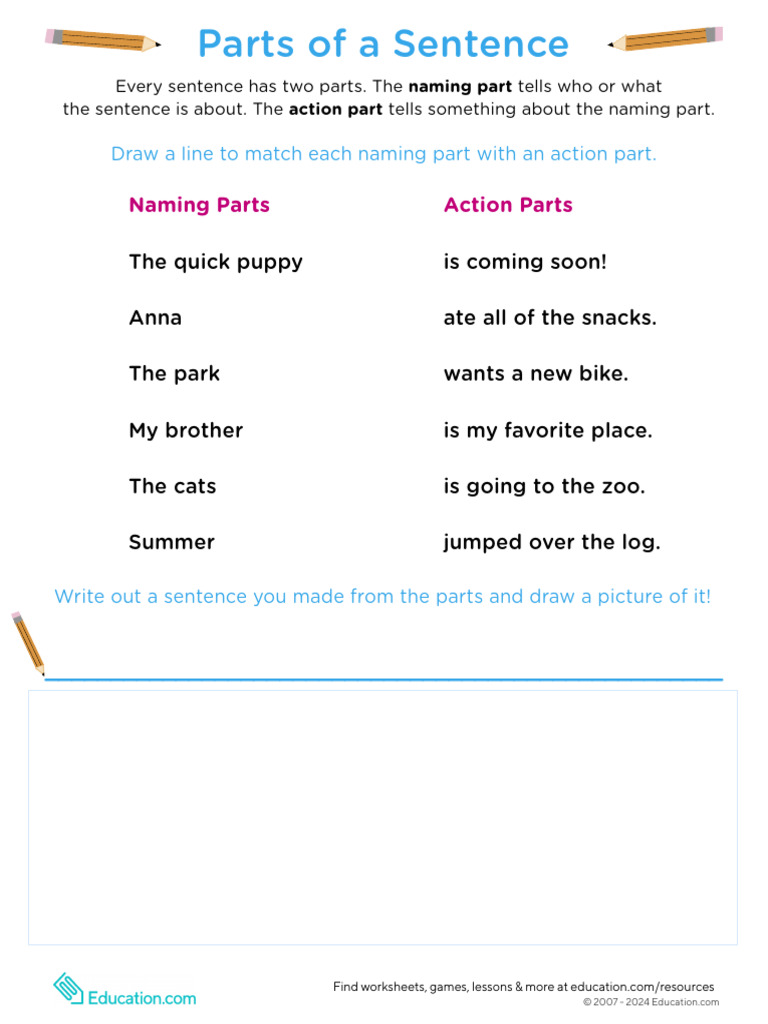 Sentence Building Worksheet | PDF