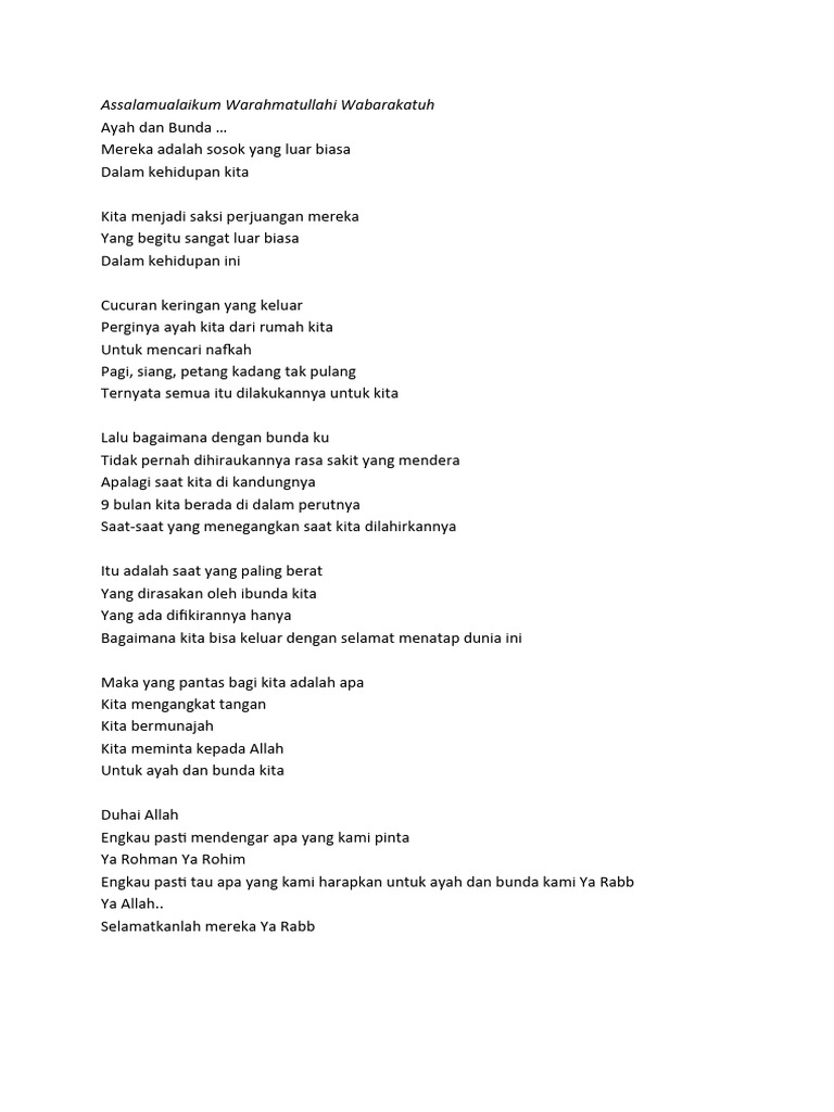 Puisi Ayah Dan Ibu Pdf