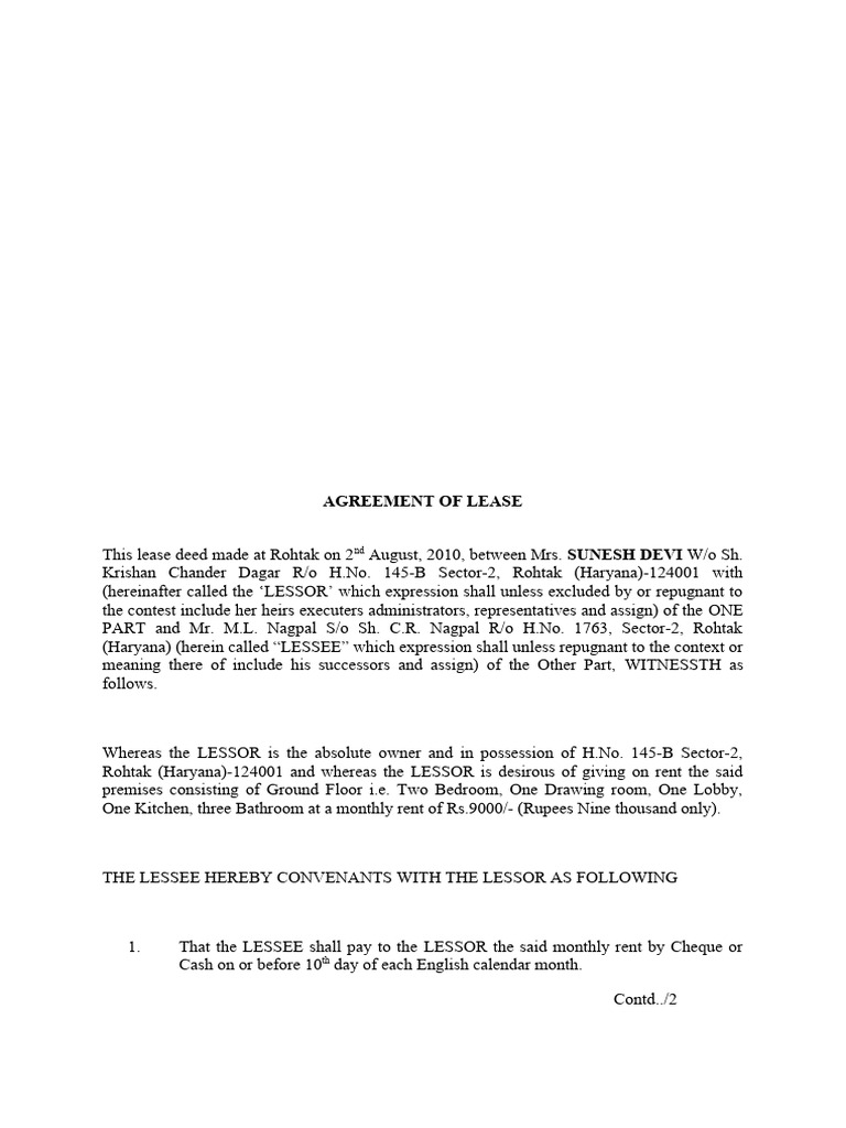 Lease Agreement-2 | PDF | Lease | Financial Capital