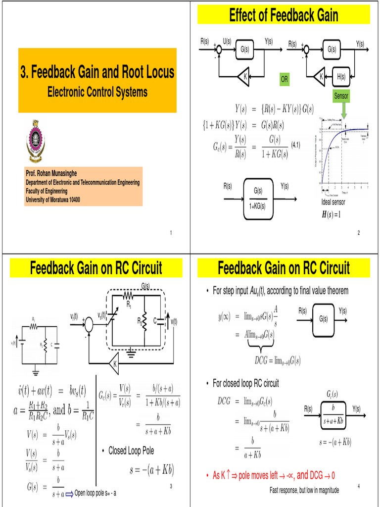 Feedback Gain and Control System Analysis | PDF | Mechanics ...