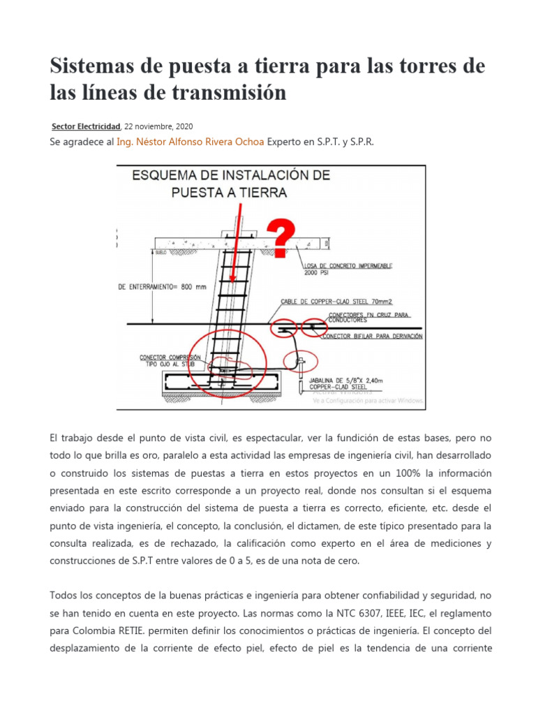 Sistemas de Puesta A Tierra para Las Torres de Las Líneas de ...