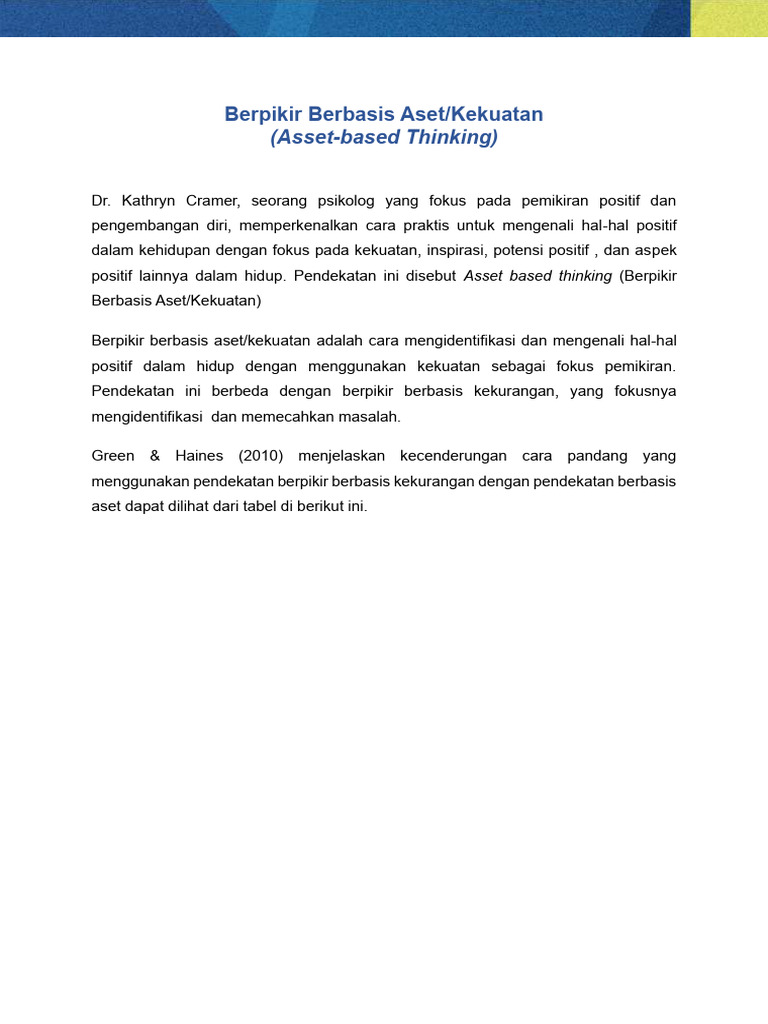 1.2 Berpikir Berbasis Aset-Kekuatan (Asset-Based Thinking) | PDF ...