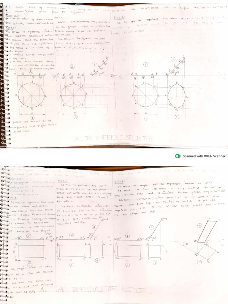 Projection of Planes Step by Step Approach | PDF