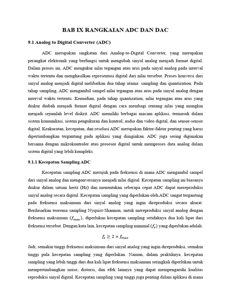 Rangkaian ADC dan DAC dalam Elektronik | PDF | Metode & Bahan Ajar ...