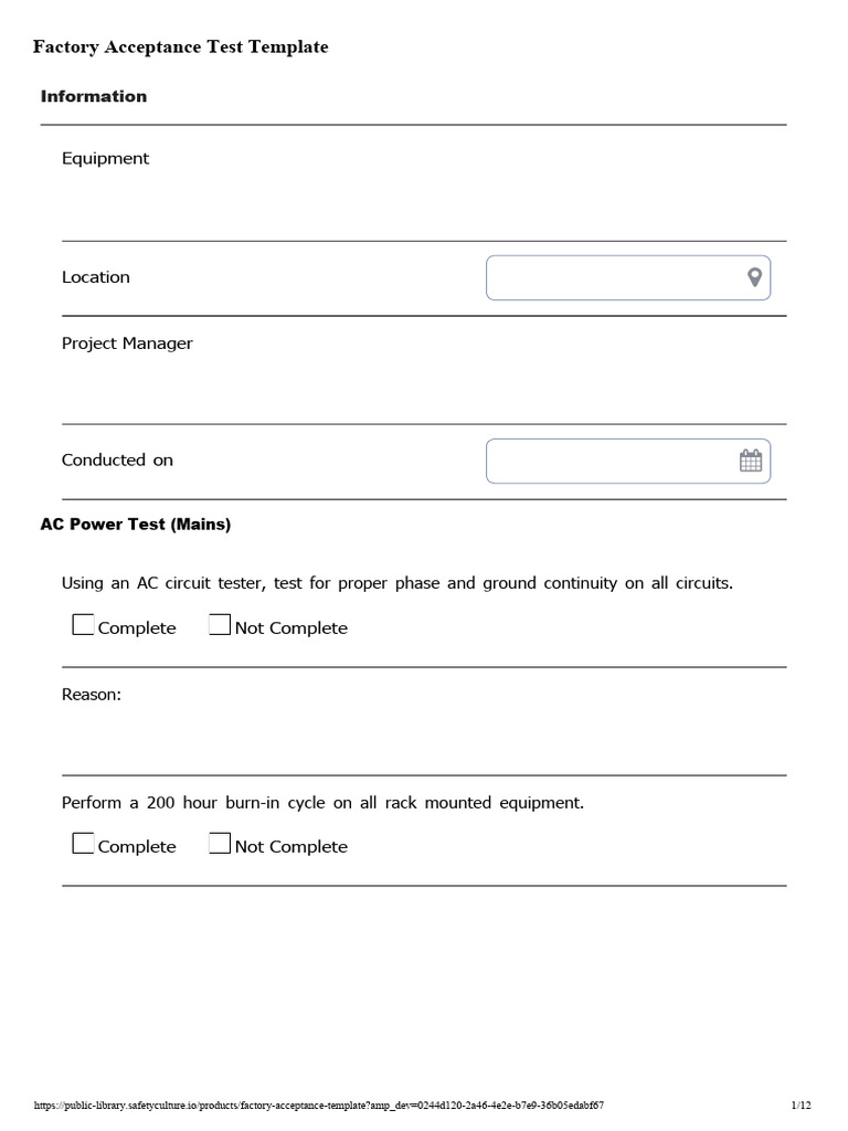 Factory Acceptance Test Checklist | PDF | Computer File | Amplifier