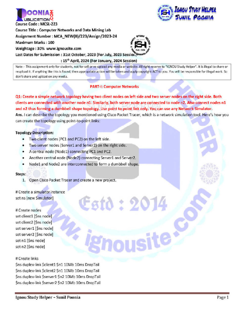 MCSL-223 2023-24_Notee | PDF