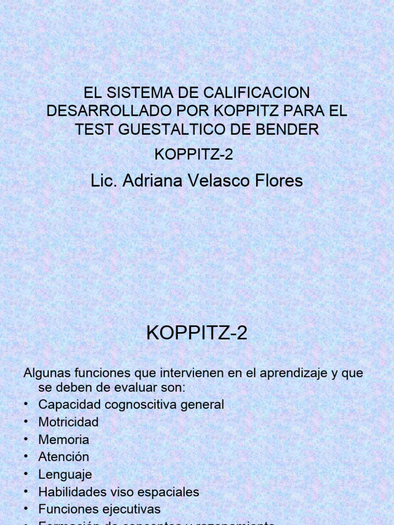 Sistema Koppitz-2 en Evaluación Visomotora | PDF | Percepción | Aprendizaje