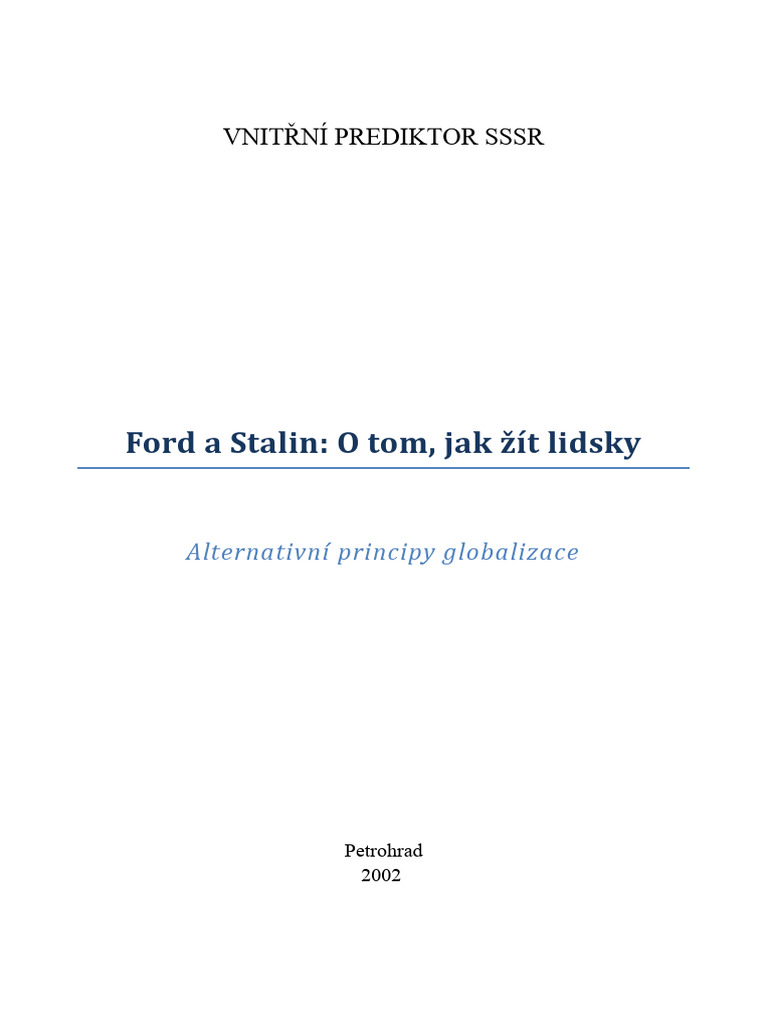 Ford-a-Stalin-o-tom-jak-zit-lidsky | PDF