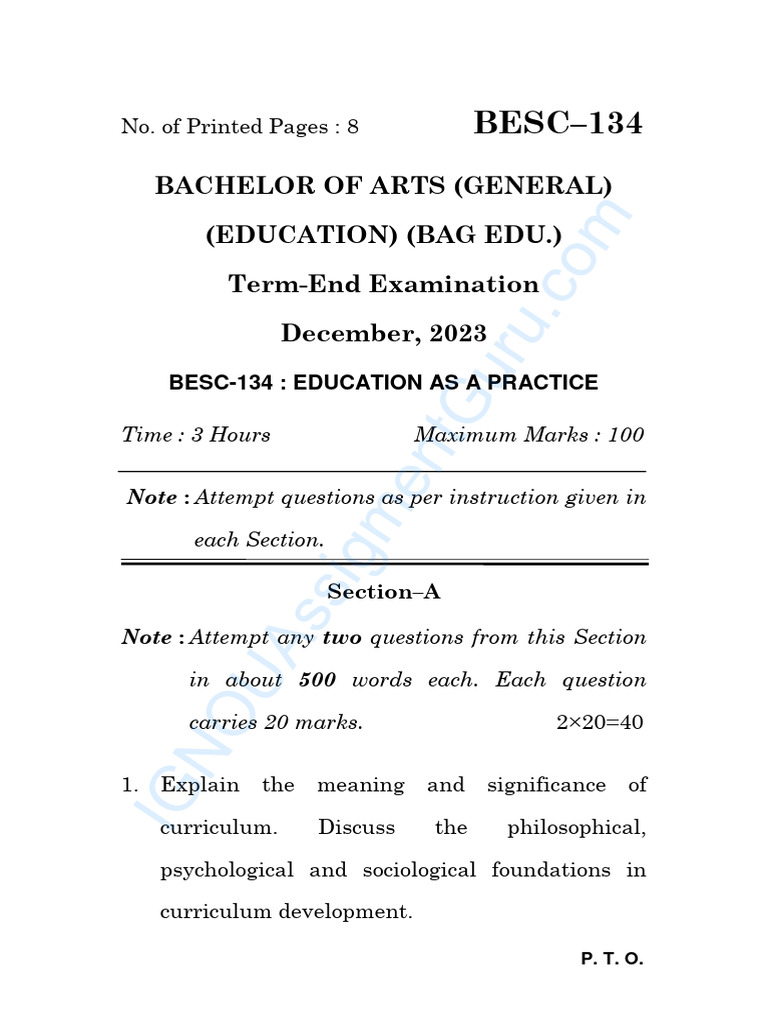 Dec 2023 BESC-134 | PDF