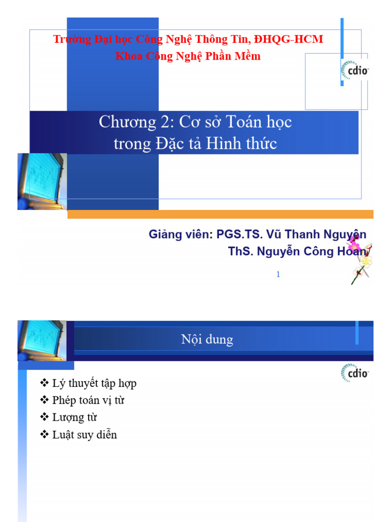 02.CoSoToan Dac Ta Hinh Thuc - Cdio 2020 | PDF