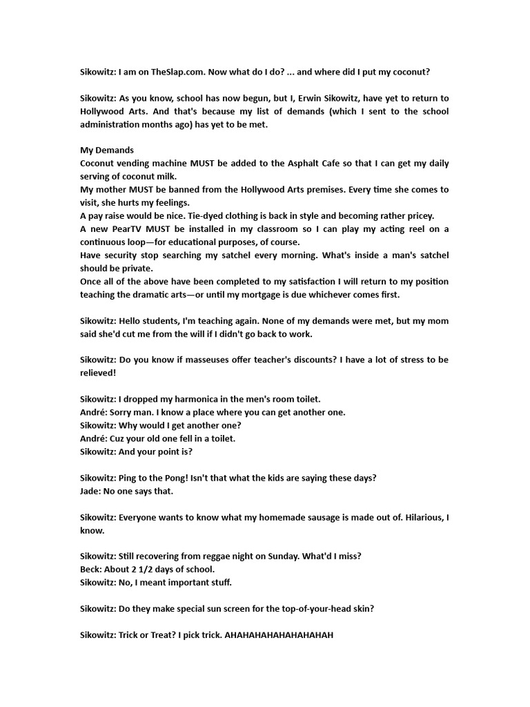 Sikowitz posts | PDF