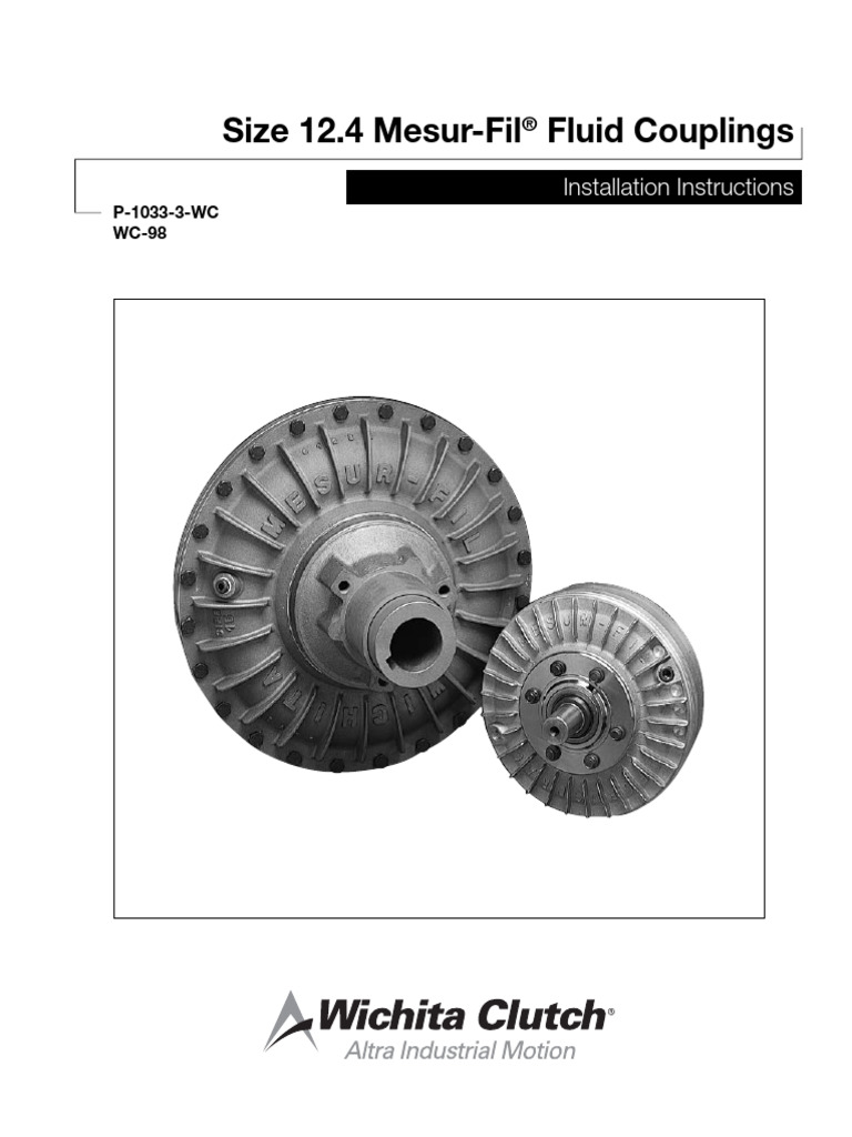 Size 12.4 Mesur-Fil Fluid Couplings: Installation Instructions | PDF ...