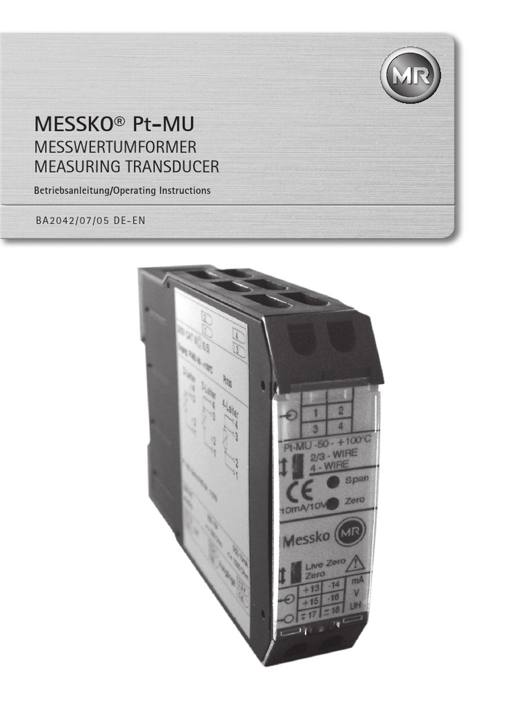 MESSKO® Pt-MU Instructions Operating Instructions en | PDF