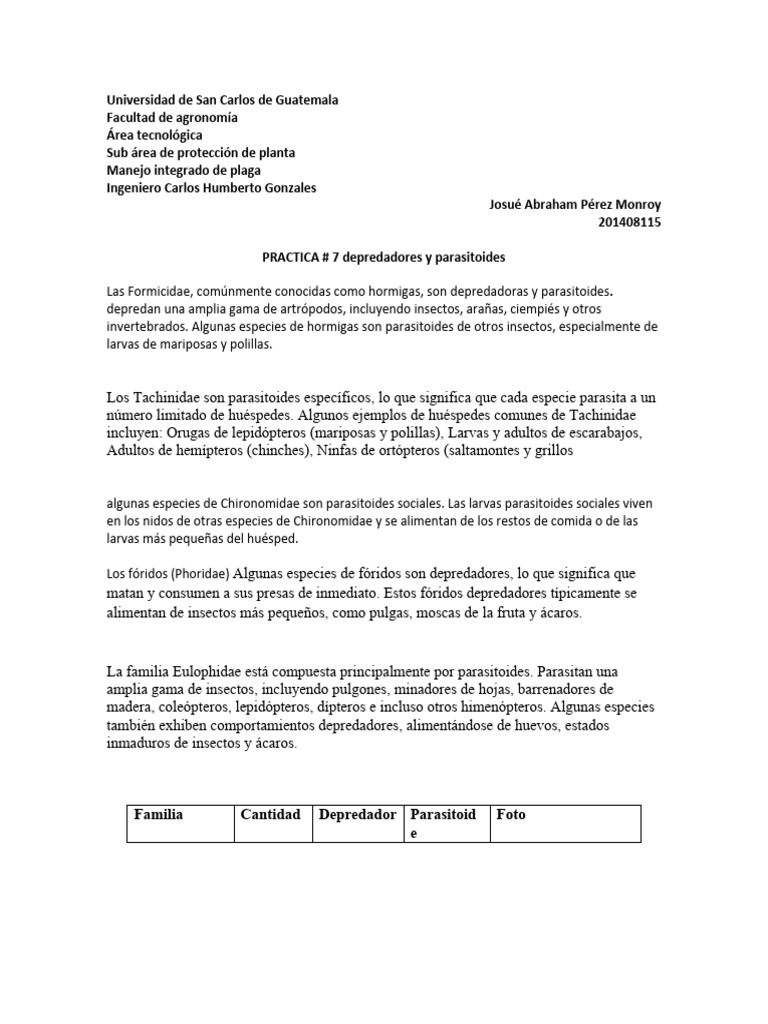 Depredadores y parasitoides de insectos | PDF | Insectos | Mosca