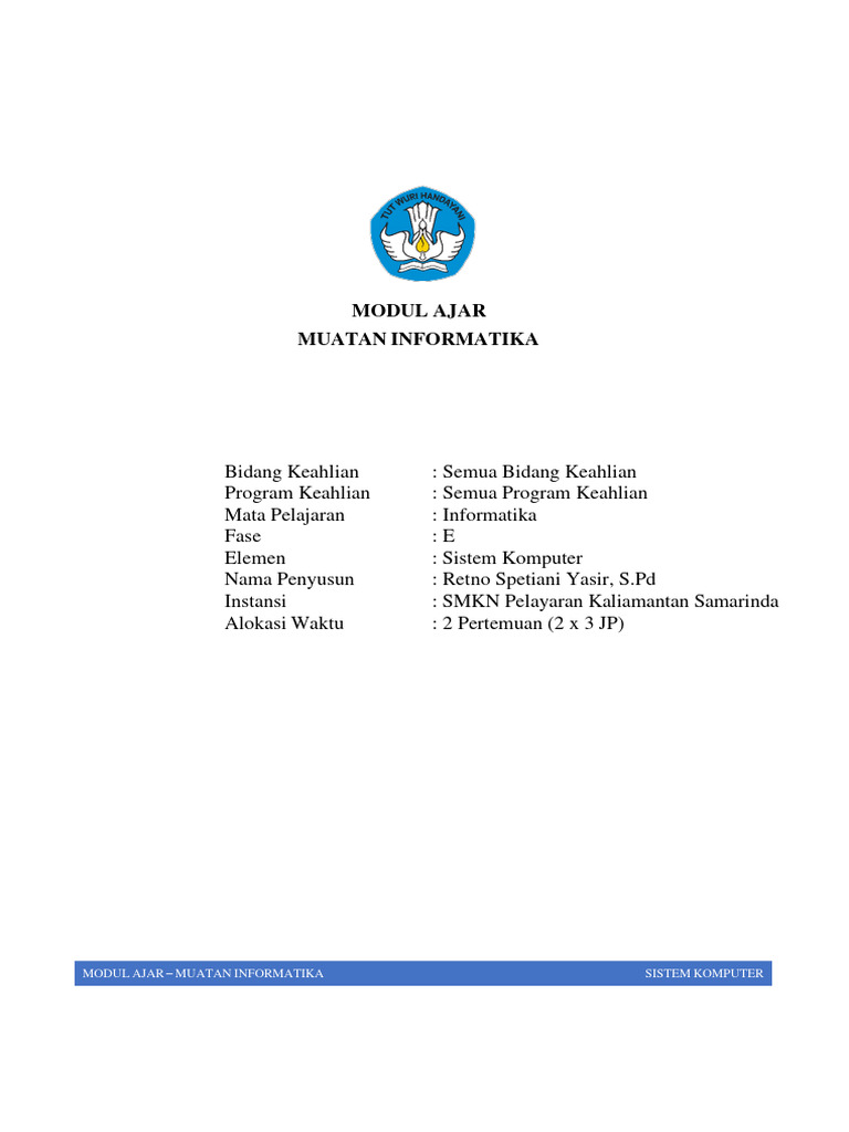 Modul Ajar - Muatan Informatika Sistem Komputer | PDF