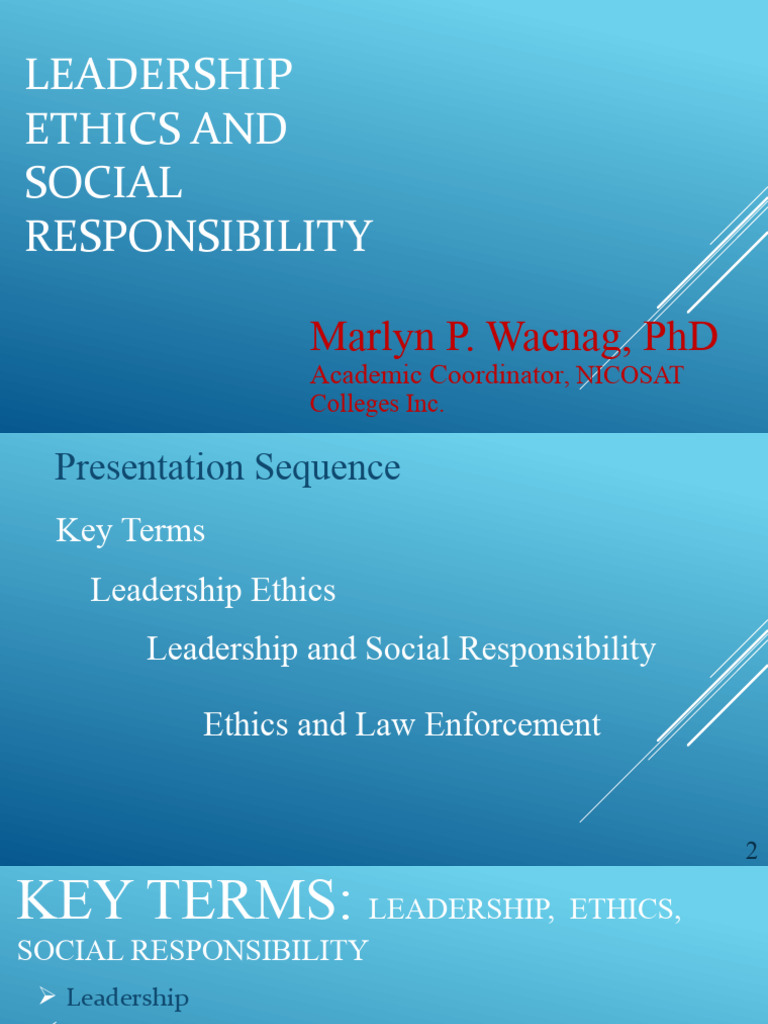 Leadership Ethics and Social Responsibility Rtc1 | PDF | Leadership | Sustainability