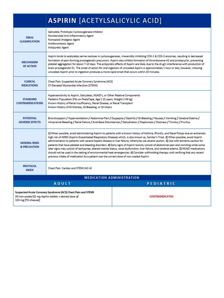 Aspirin: Uses, Mechanism, and Risks | PDF | Aspirin | Nonsteroidal Anti ...