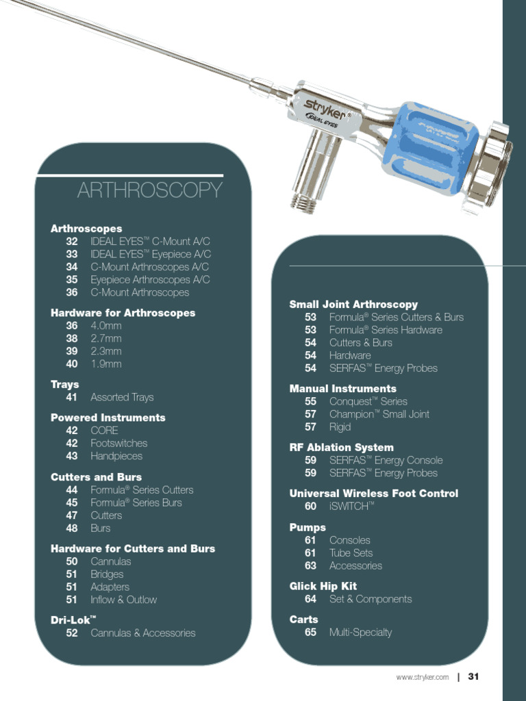 Stryker_Arthroscopy | Download Free PDF | Camera Lens