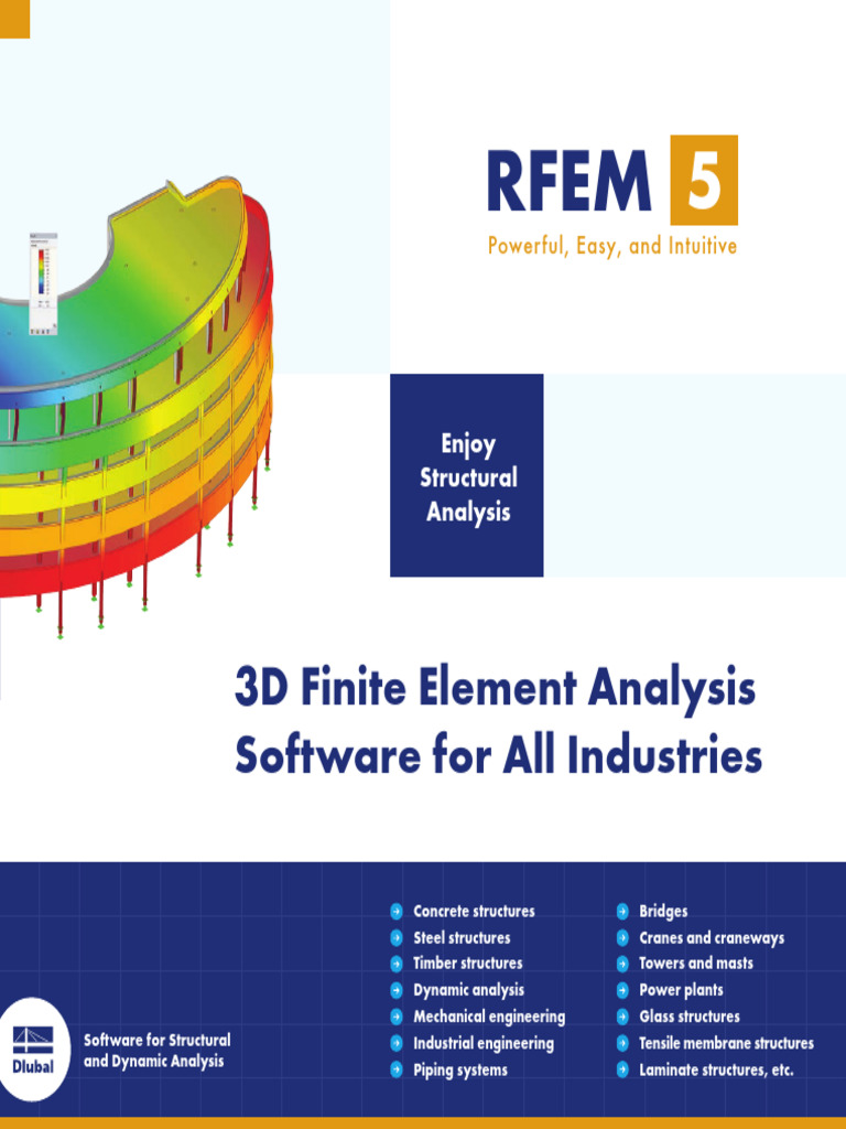 RFEM 5 Brochure | PDF | Beam (Structure) | Stress (Mechanics)