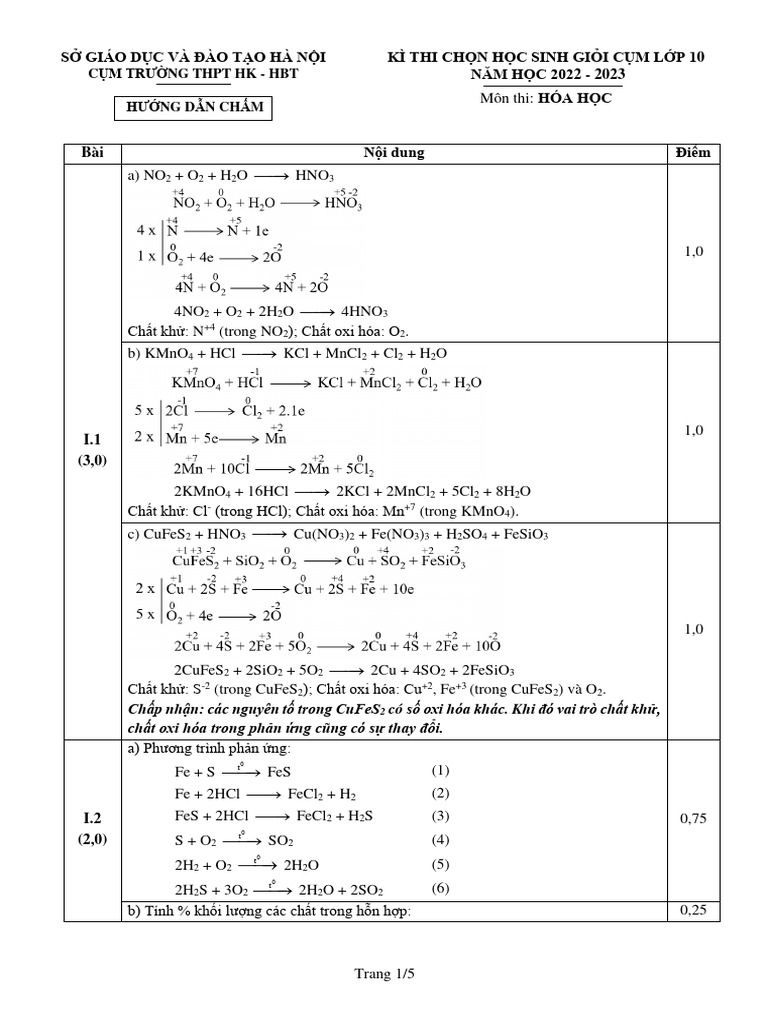HDC Hóa 10 - C M Trư NG THPT HK - HBT - 22 - 23 | PDF