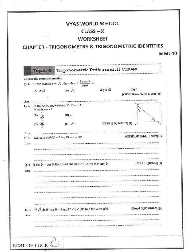Trigonometry Trigonmetric 001 | PDF
