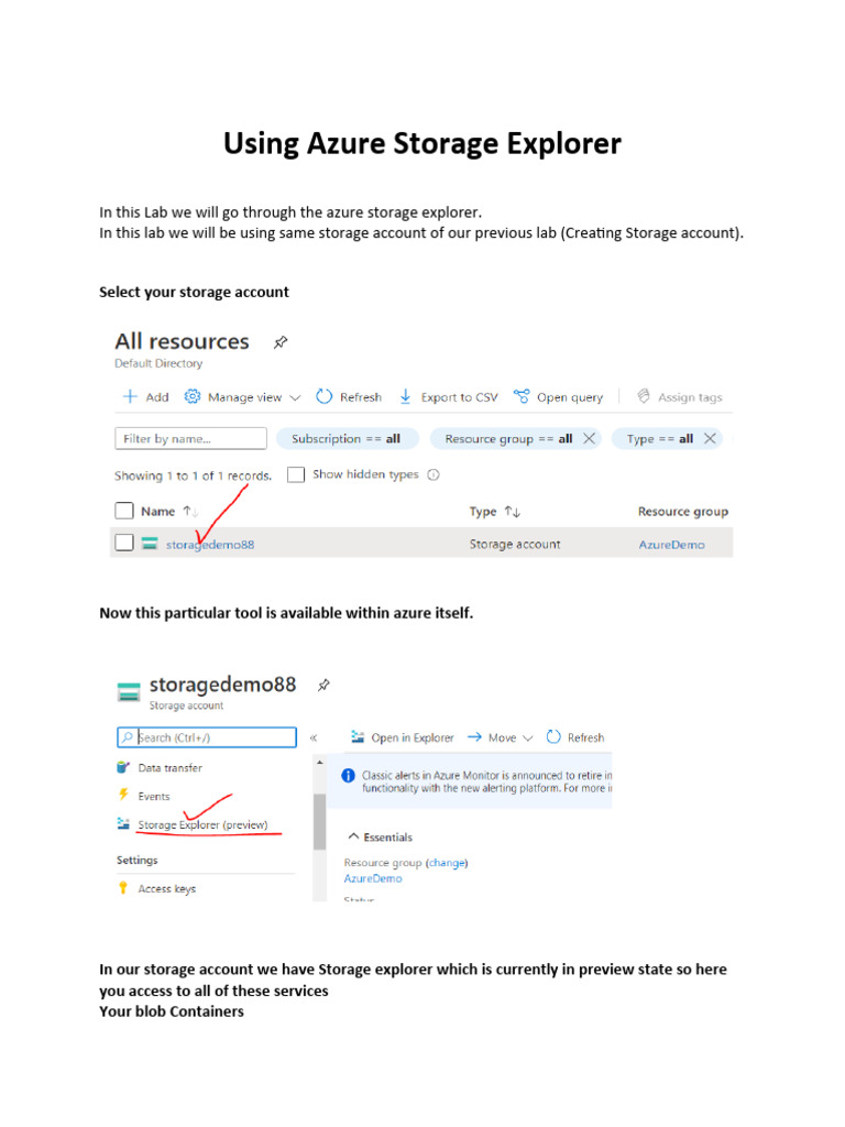 5 - Using Azure Storage Explorer | PDF