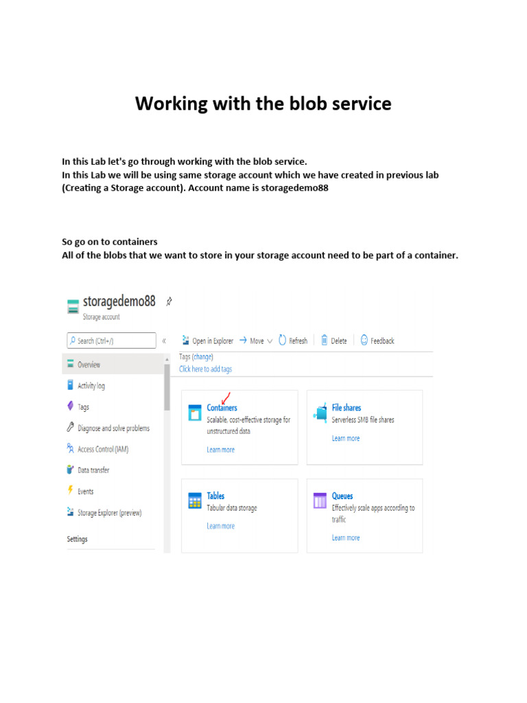 4.0 - Working With The Blob Service | PDF