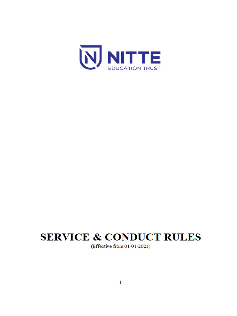 Service & Conduct Rules | PDF | Employment | Lecturer
