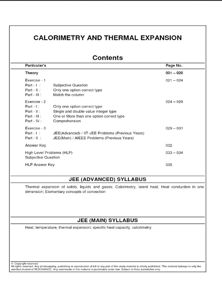 21Mb - Calorimetry & Thermal Expansion Sheet | PDF