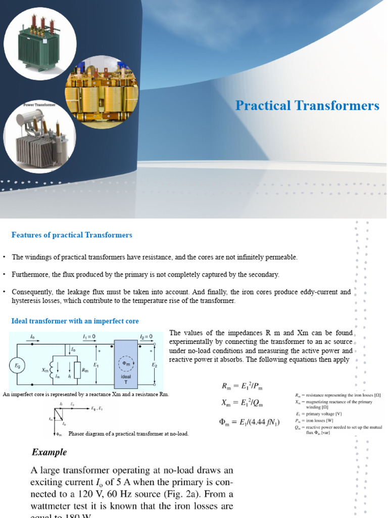 L05.Practical Transformer | PDF | Transformer | Inductor
