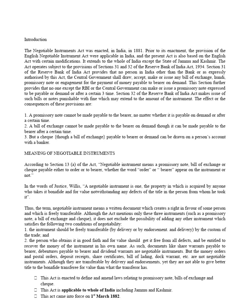 Negotiable Instruments Unit 2-Econtent | PDF | Negotiable Instrument ...