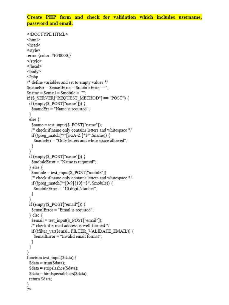 Sample Code | PDF | Databases | Php
