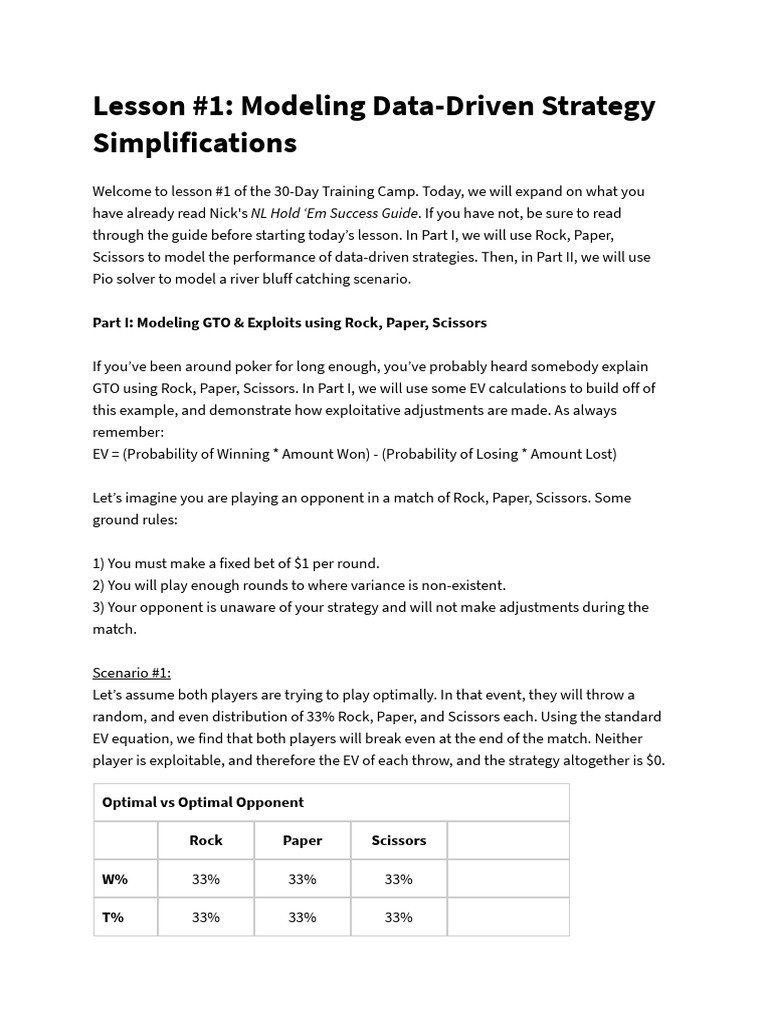 Lesson 1 Modeling Data-Driven Strategy Simplifications | PDF