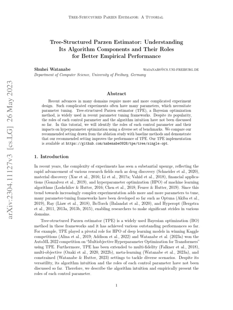 Tree-Structured Parzen Estimator: Understanding Its Algorithm Components and Their Roles For ...