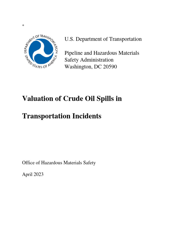 PHMSA OilSpillCosts Report Final | PDF | Regression Analysis | Oil Spill