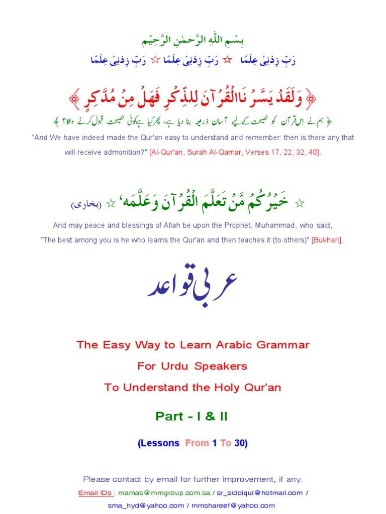 Arabic Grammar in Urdu- Easy Way to Learn Arabic Grammar Part 1&2 ...