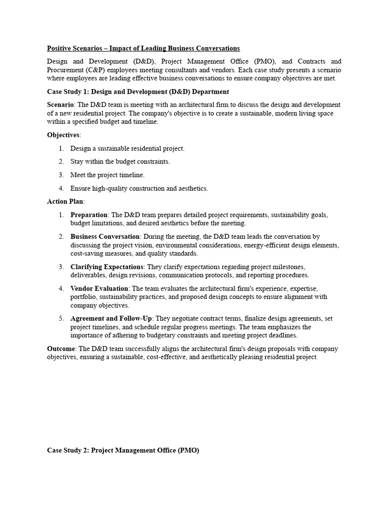 Business Conversations Impact on Project Success | PDF | Project ...