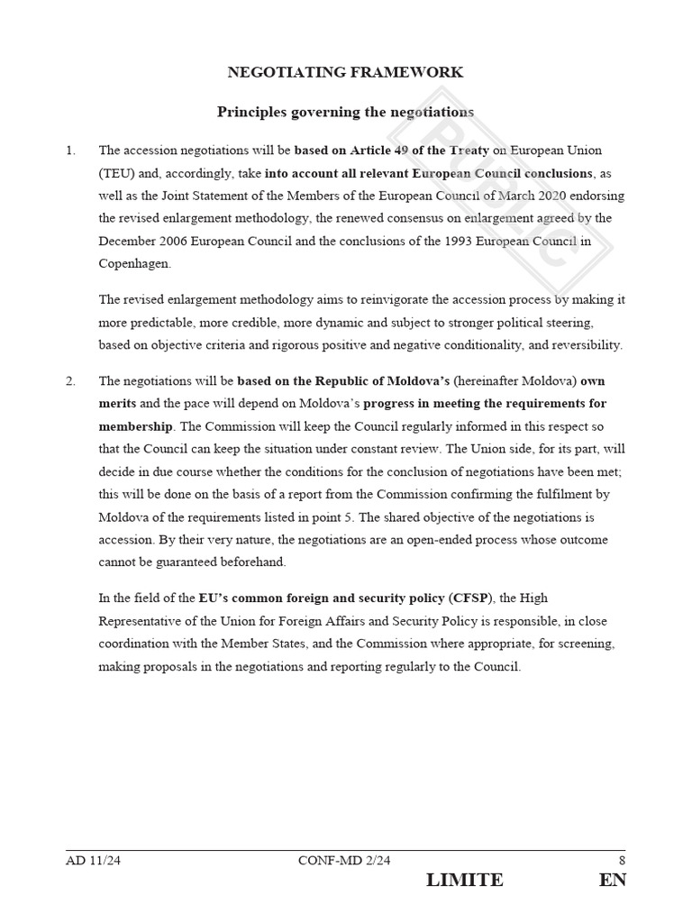 Negotiating Framework | PDF | Enlargement Of The European Union ...