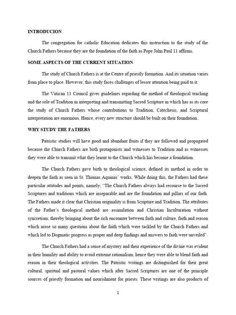 INTRODUCION3 | PDF | Faith | Church Fathers