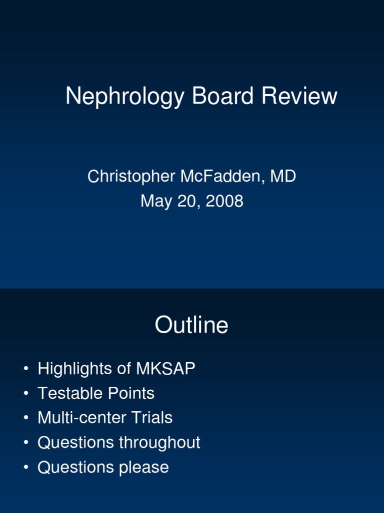 Nephrology Board Review May 2008-Mcfadden | PDF | Renal Function ...