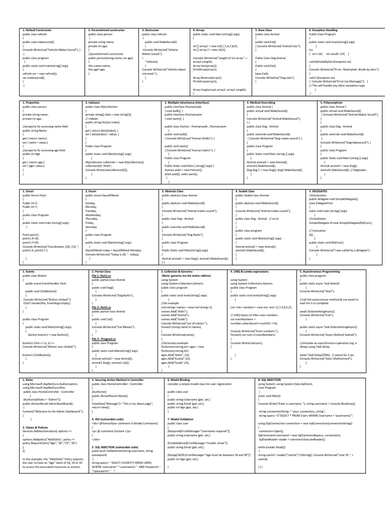 Dot Net Codes | PDF | Class (Computer Programming) | Constructor ...
