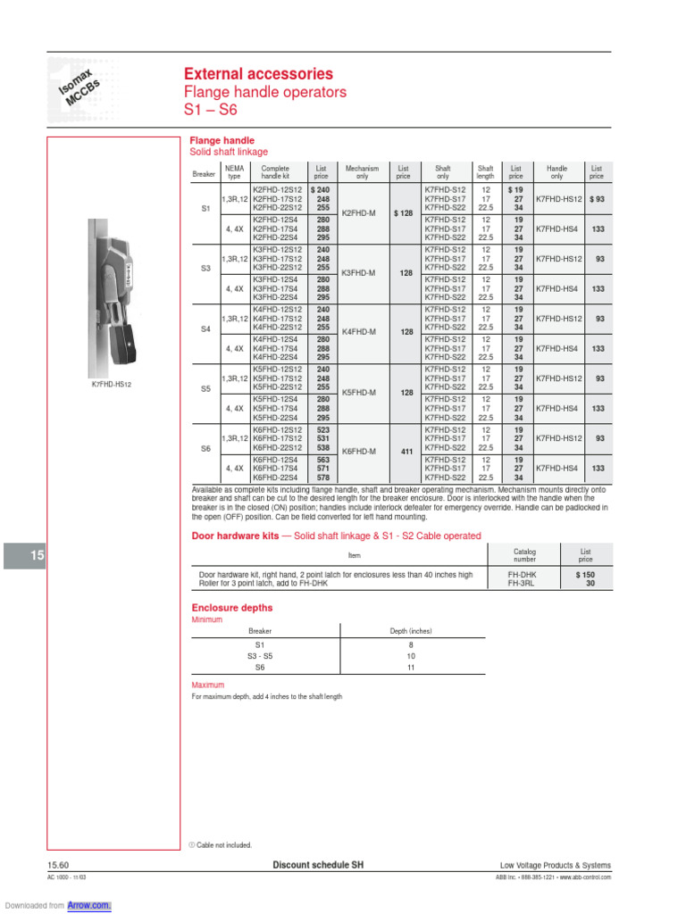 Flange Handle Operators S1 - S6: External Accessories | PDF ...