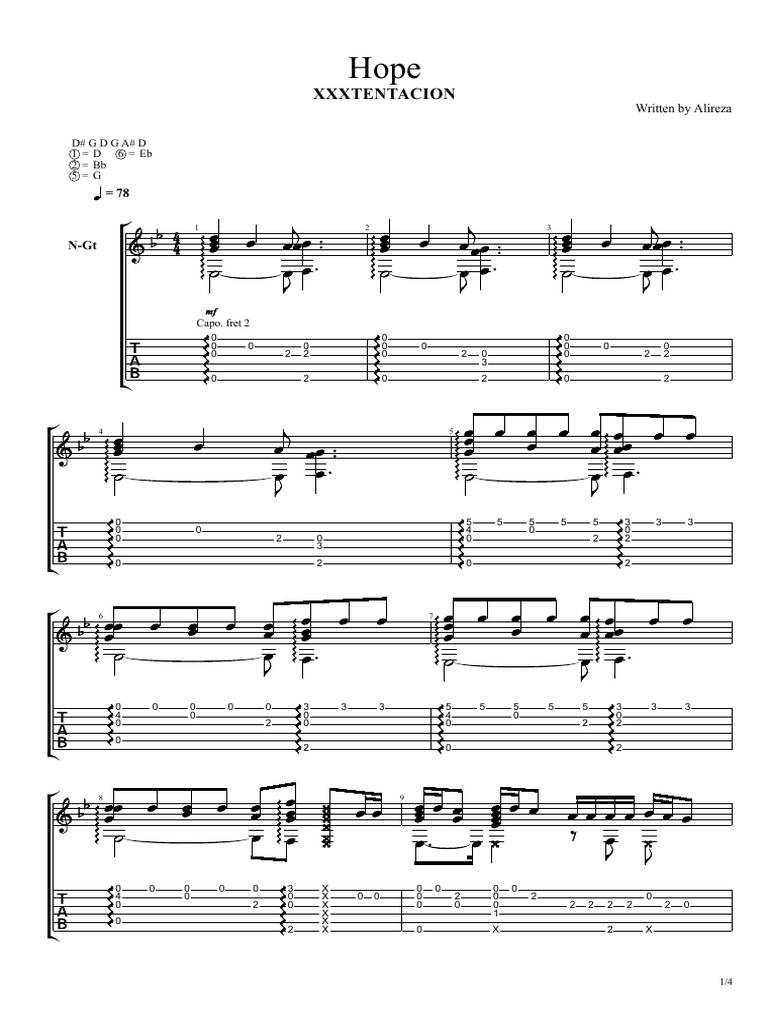 Xxxtentacion Hope Guitar Tab Pdf Celtic Musical Instruments European Musical Instruments