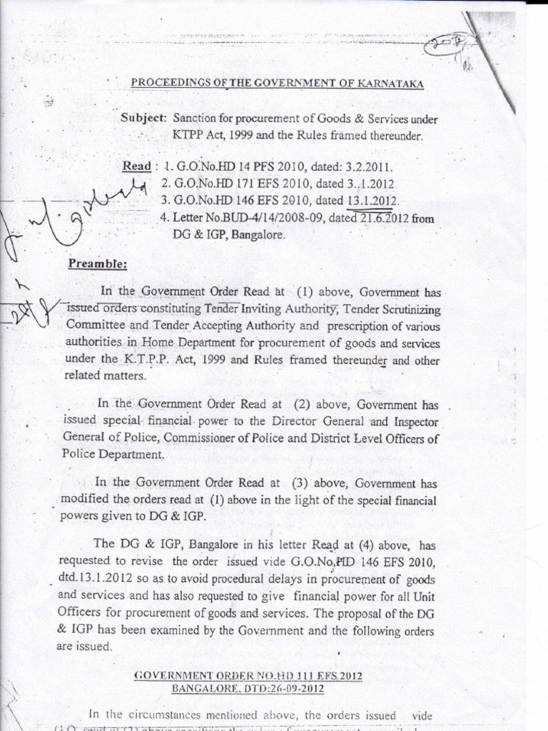 Govt Circular Tender Commiittees | PDF