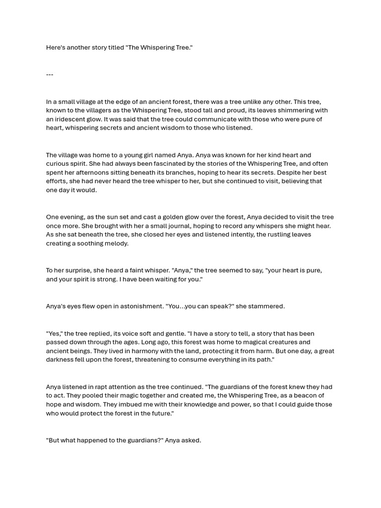 The Whispering Tree | PDF | Poetry