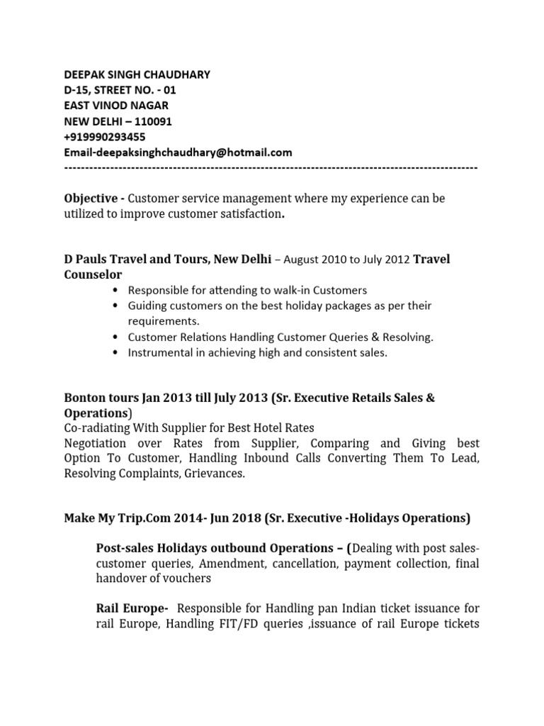 Final Resume Deepak Chaudhary | PDF | Business | Marketing