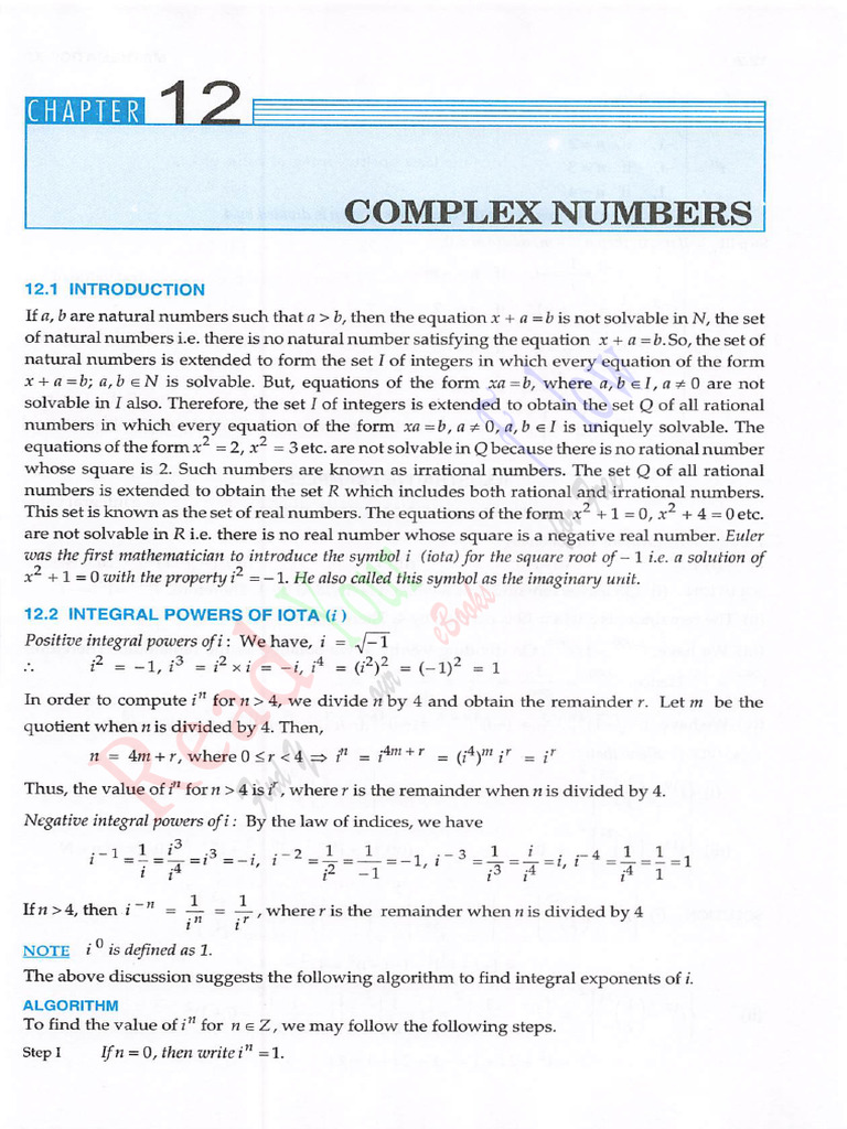 Complex Number Part-I | PDF | Numbers | Equations