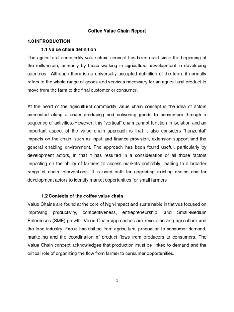 Coffee Value Chain Report Revised PDF | PDF | Coffee | Supply Chain