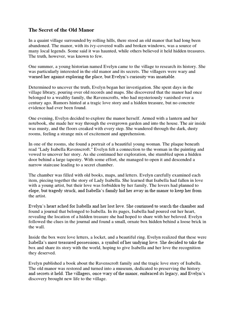 The Secret of The Old Manor | PDF